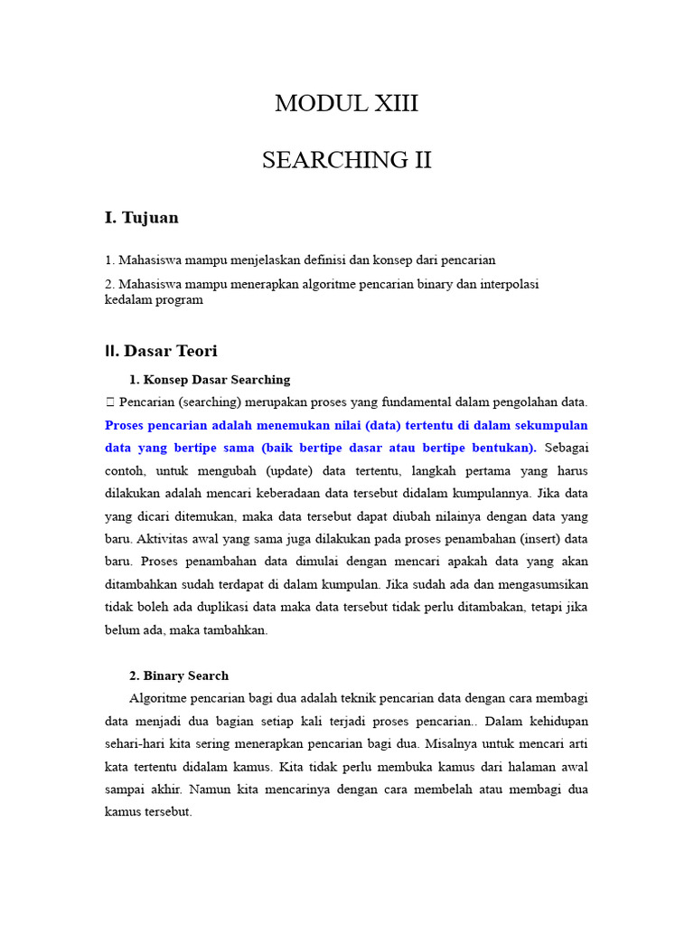 MODUL XIII Searching II | PDF