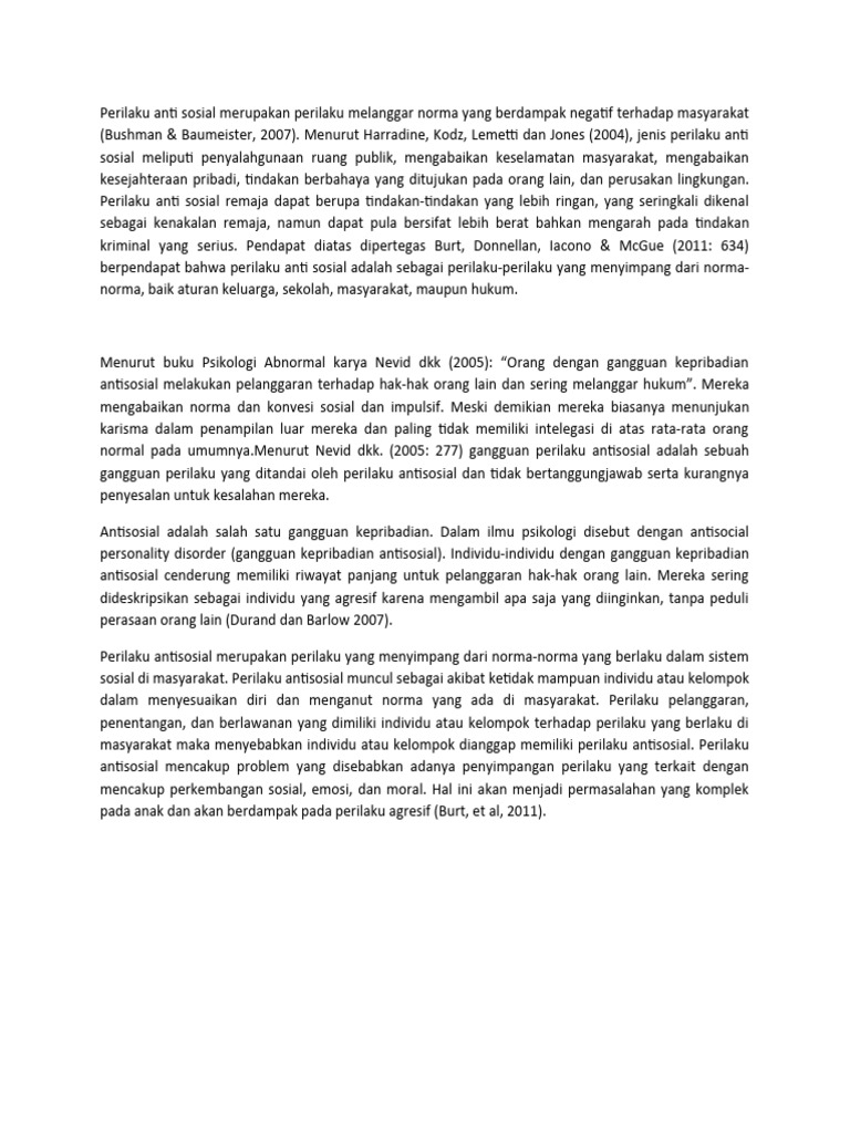 Perilaku Anti Sosial | PDF