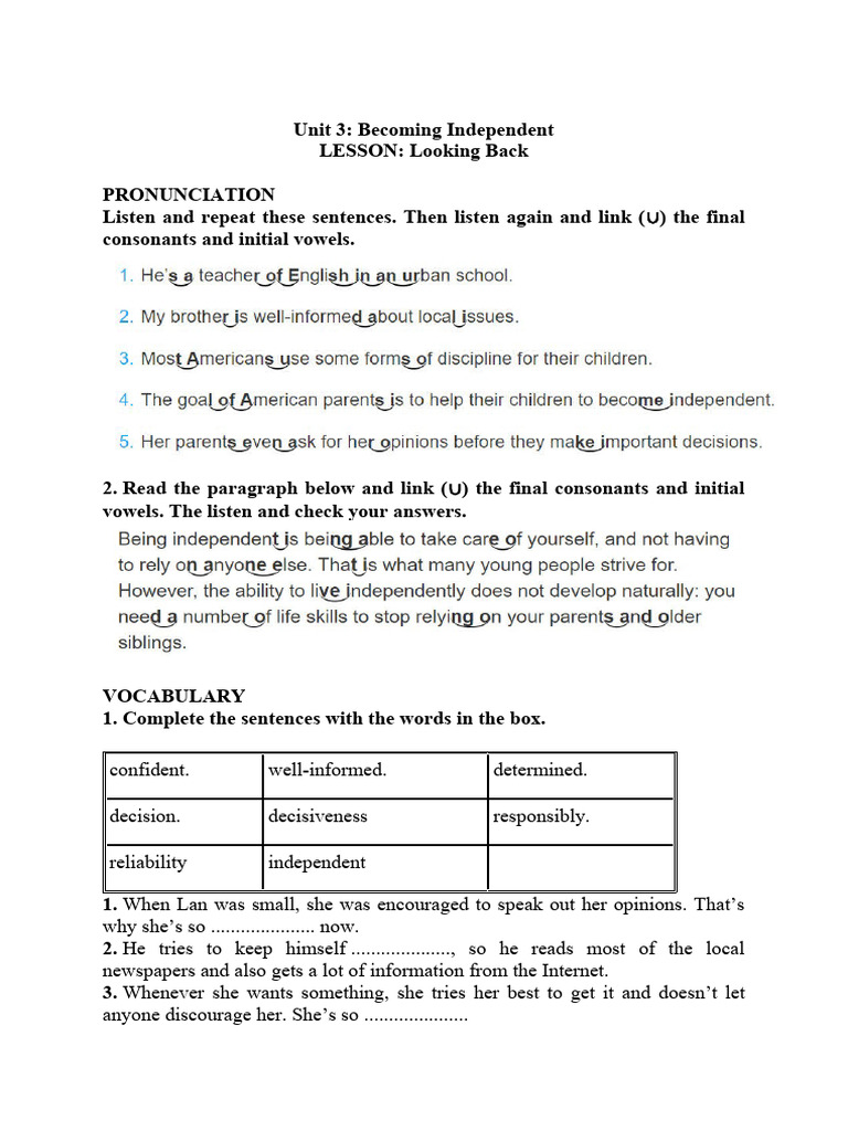 11A2 - Unit 3 - LOOKIN BACK - Class | PDF | Career & Growth | Language Arts & Discipline