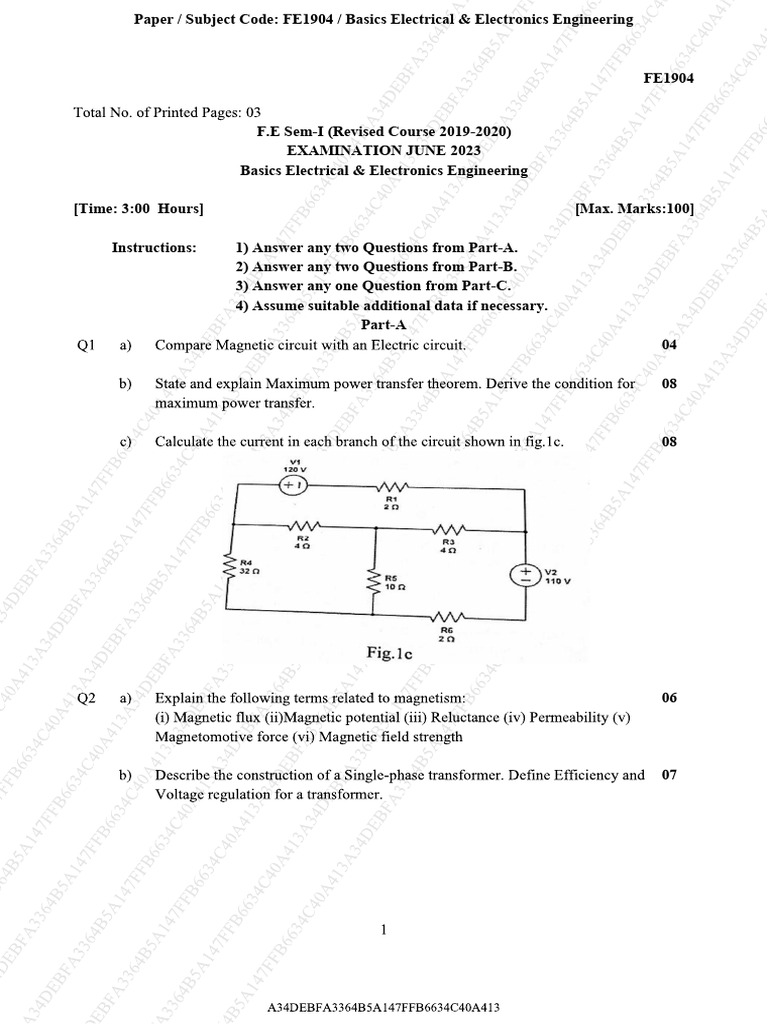 Basics Electrical & Electronics Exam | PDF