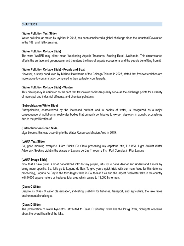 Defense Script | PDF | Eutrophication | Water Pollution