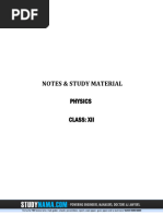 Electrostatics Notes Class12 JEE | PDF