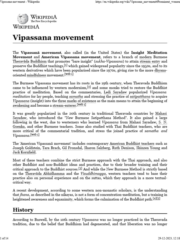 Vipassana Movement | PDF