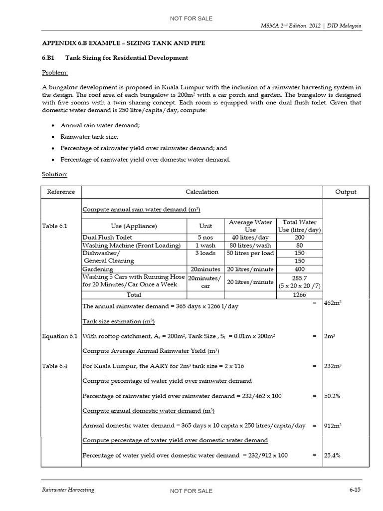 RWH Calculation Examples | PDF | Pipe (Fluid Conveyance) | Water And Politics