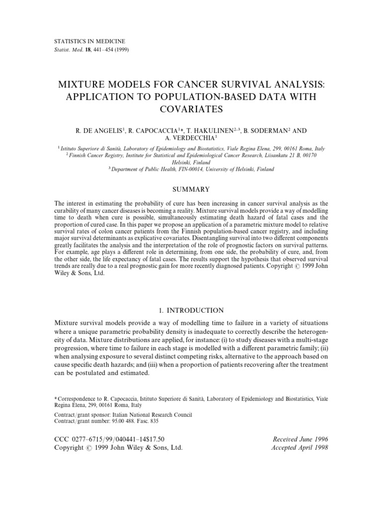 Mixture Models For Cancer Survival Analysis | PDF | Social Science ...
