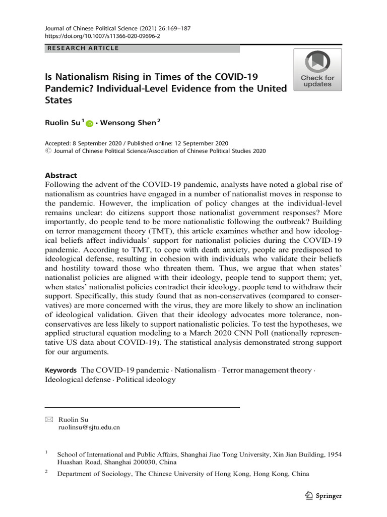 COVID-19 Nationalism & Ideology Study | PDF | Structural Equation ...