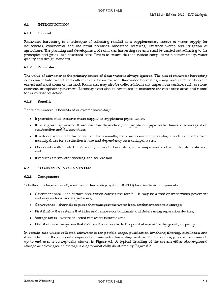 RWH Sections From MSMA 2 | PDF | Technology & Engineering