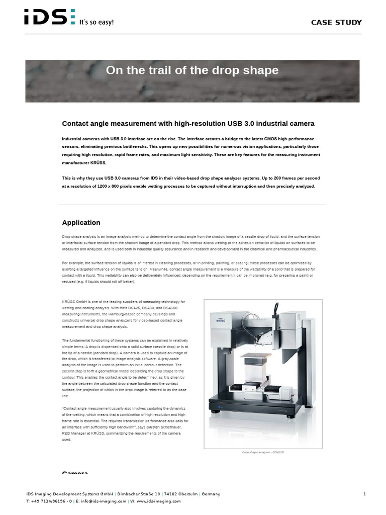 Case Study Drop Shape Analyzing | PDF
