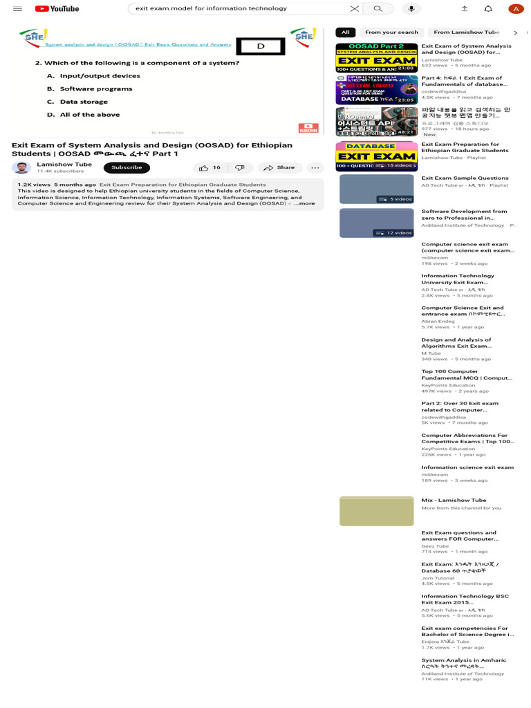 OOSAD Exit Exam Prep for Ethiopians | PDF | Computer Science | Systems Science