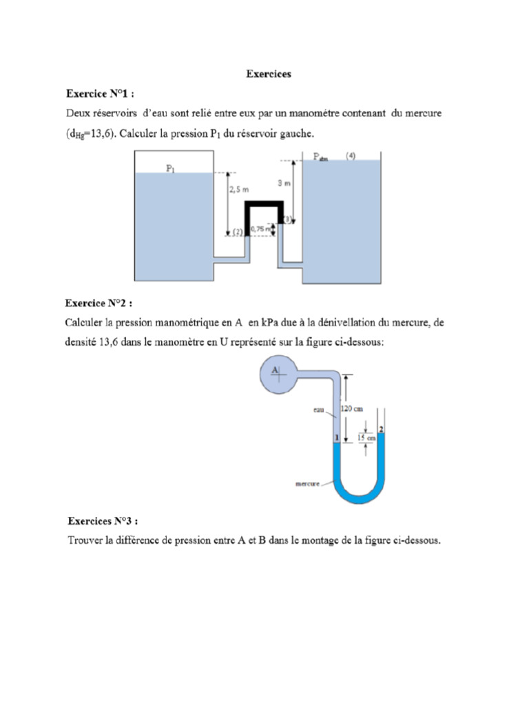 TD Statique Des Fluides | PDF