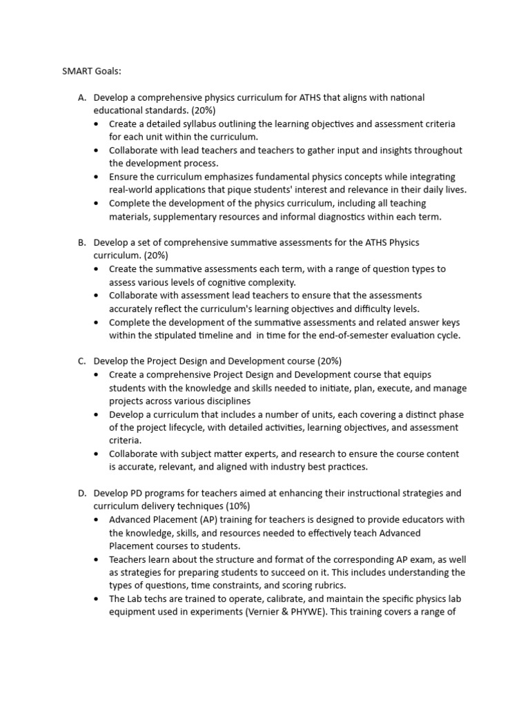 Smart Goals Pdf