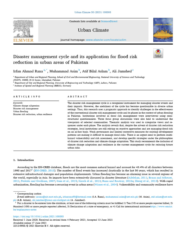 Disaster Management Cycle and Its Application For Flood Risk | PDF ...
