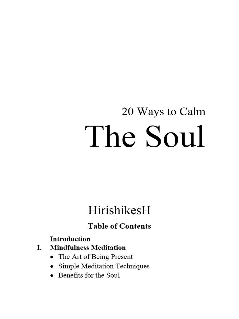 20 Ways To Calm | PDF | Meditation | Mindfulness