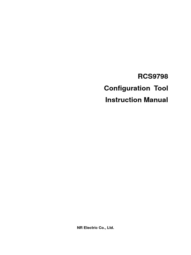RCS-9798 Configuration Tool Instruction Manual en General X R1.01 (En TXZZ0194.0086.0002) | PDF ...