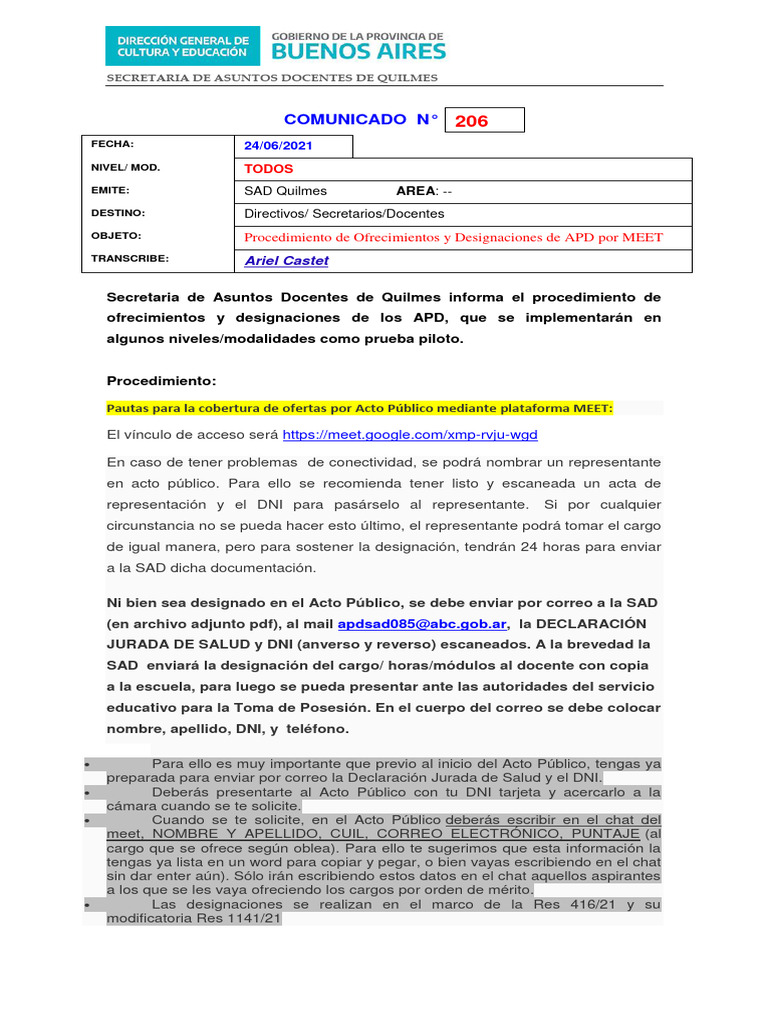 Comunicado 206 | PDF