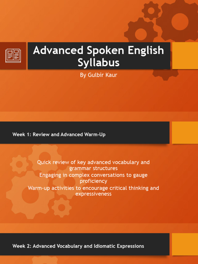 Advanced Spoken English Syllabus | PDF | Cross Cultural Communication ...