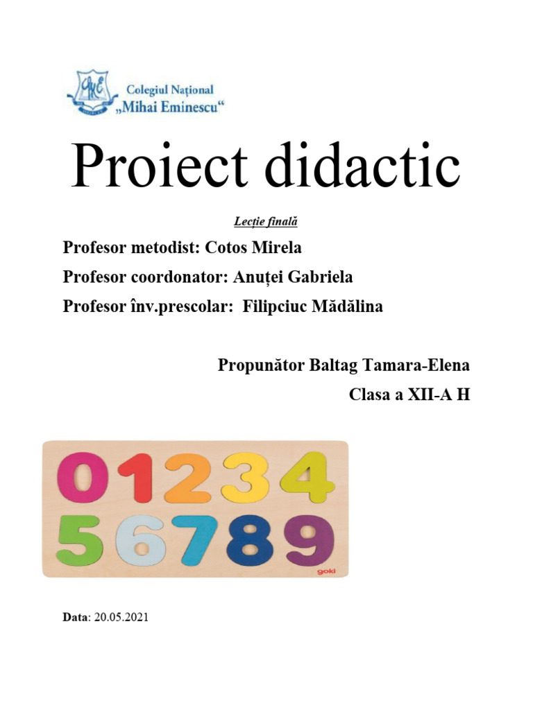 Proiect Didactic Mate | PDF