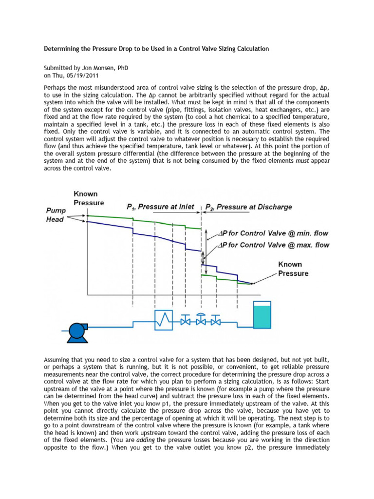 Control Valve Pressure Drop | PDF | Valve | Flow Measurement