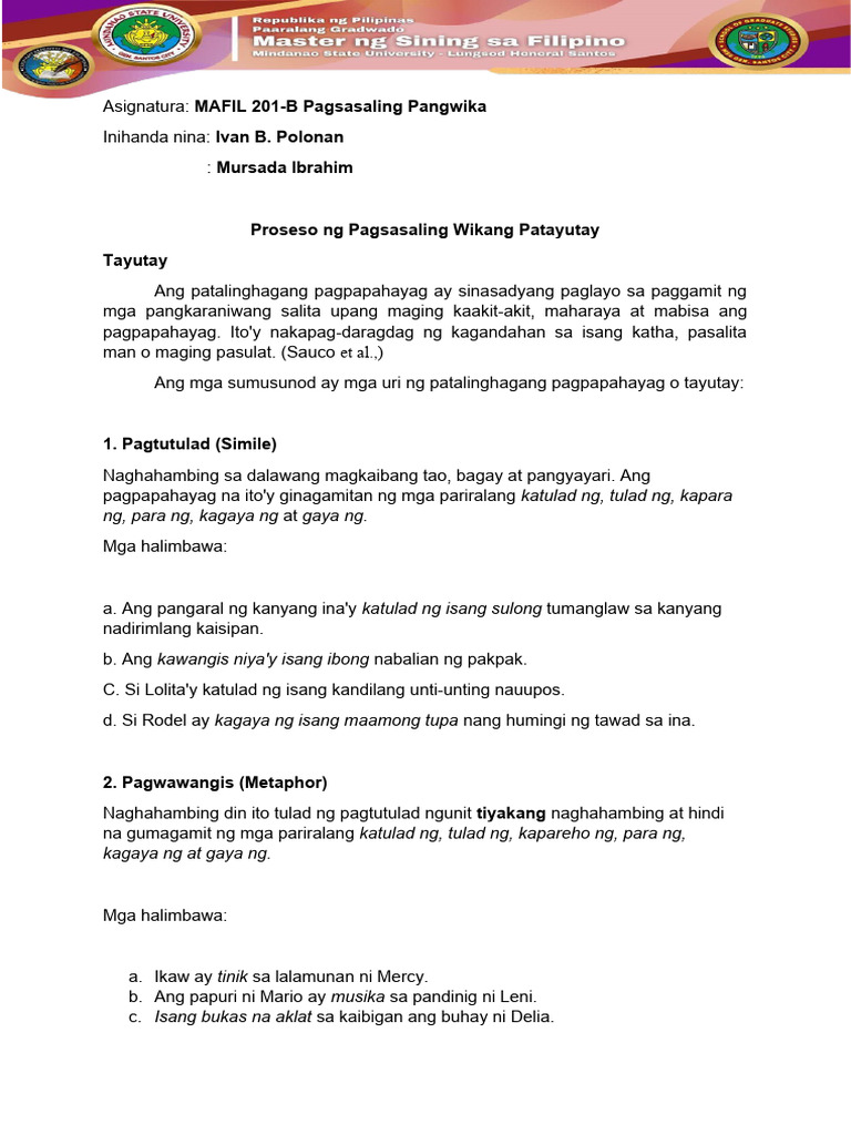 'Proseso NG Pagsasaling | PDF