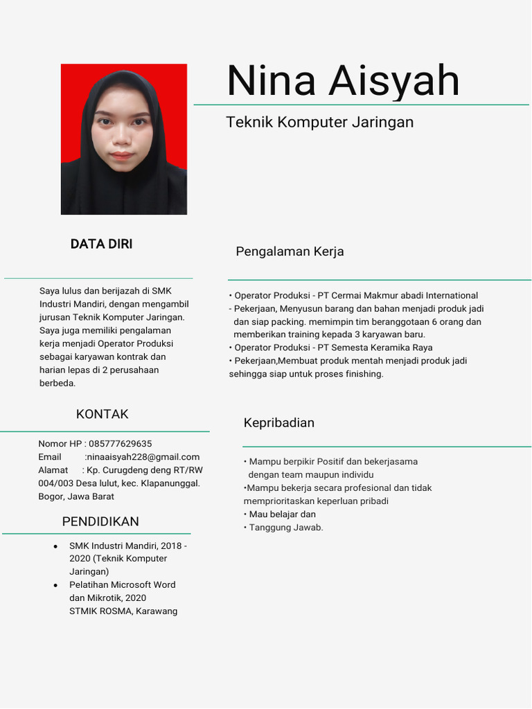 Contoh Resume Untuk Melamar Kerja PT | PDF
