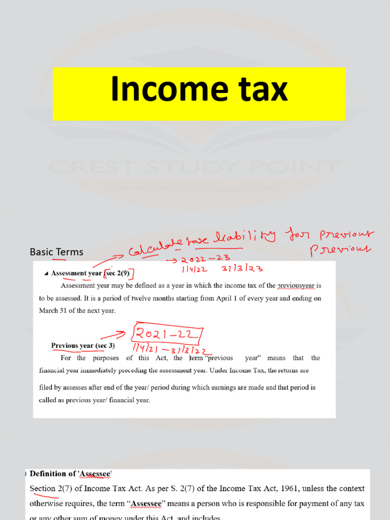 Income Tax All Notes Together | PDF