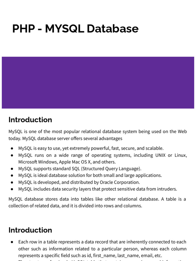 Unit-04 01 PHP MYSQL Database | PDF
