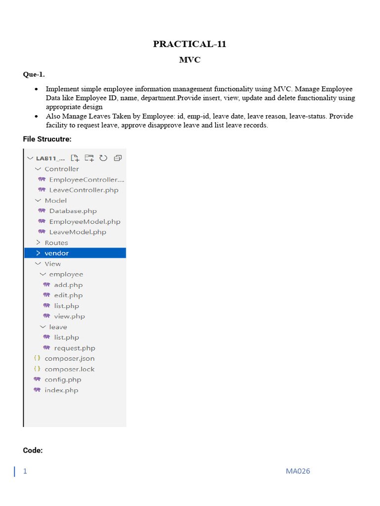 LAB11 PHP Ma026 | PDF | Databases | Model–View–Controller LAB11 PHP Ma026 | PDF | Databases | Model–View–Controller
