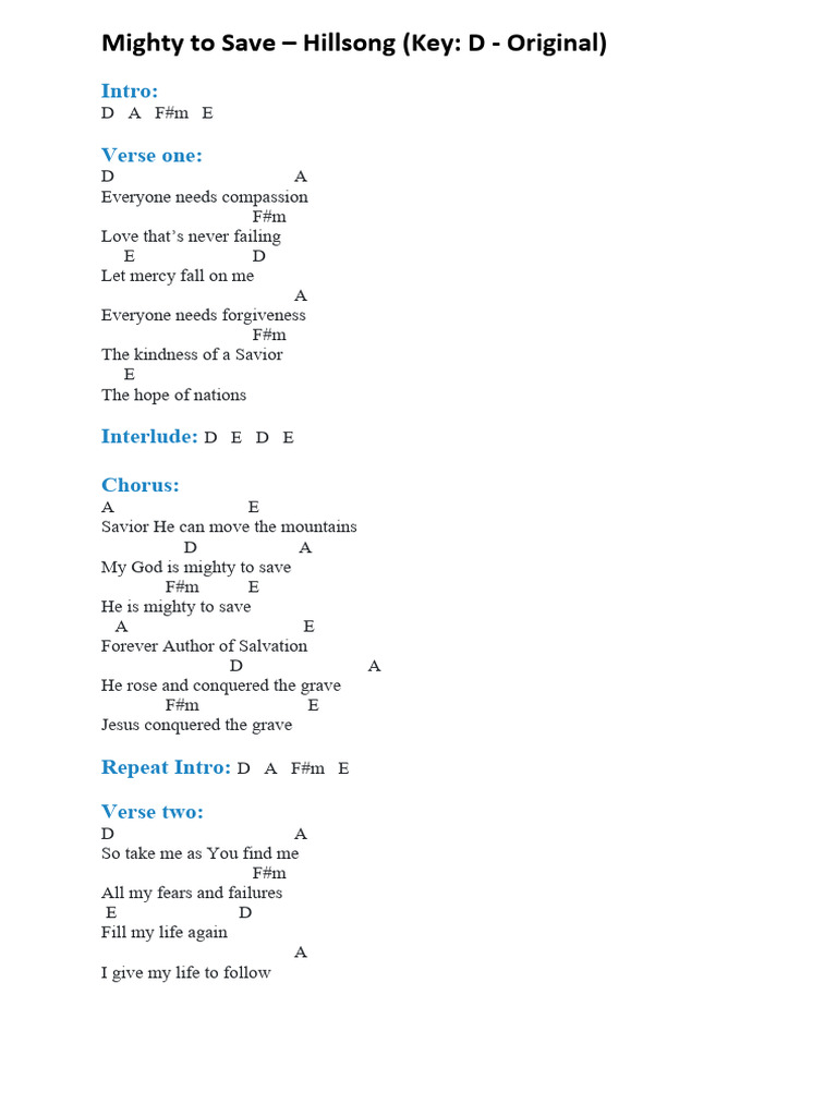 Mighty To Save - Original | PDF | Art