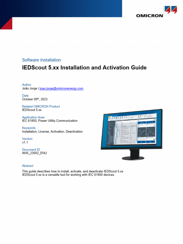 IEDScout 5 XX AppNote Installation and Activation Guide 2023 ENU | PDF