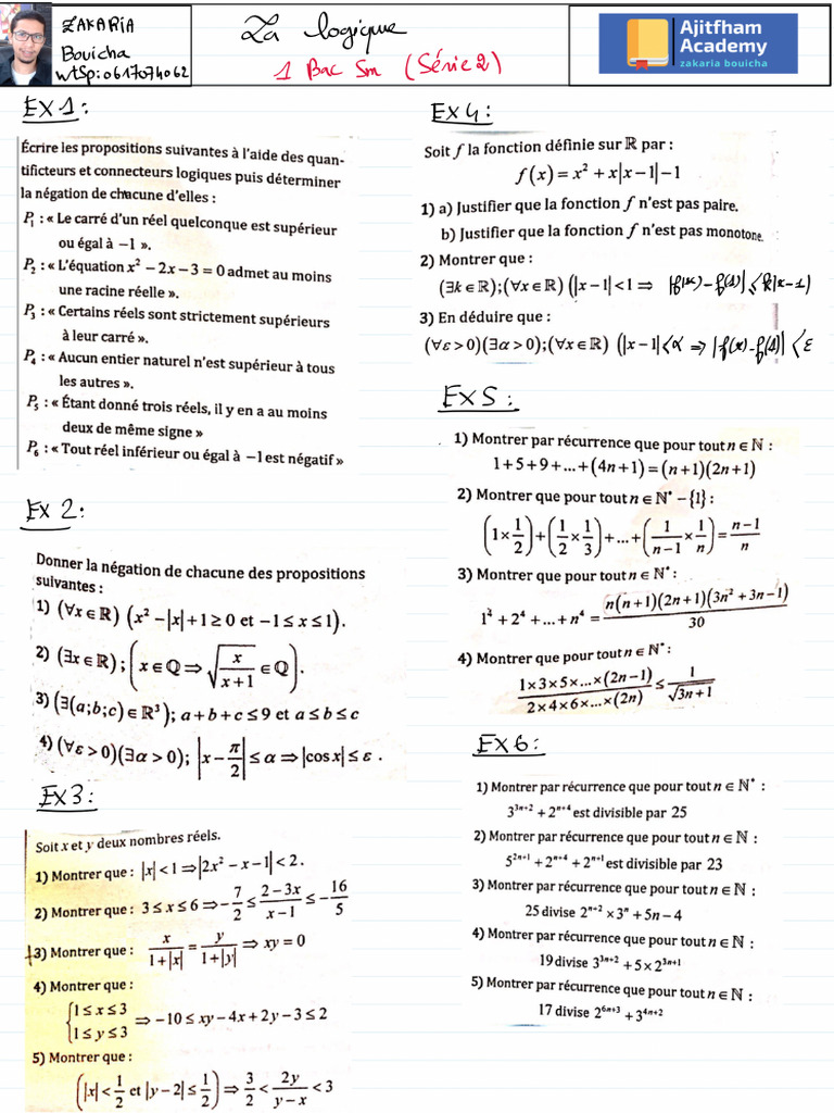 1 Bac sm-1-2 | PDF