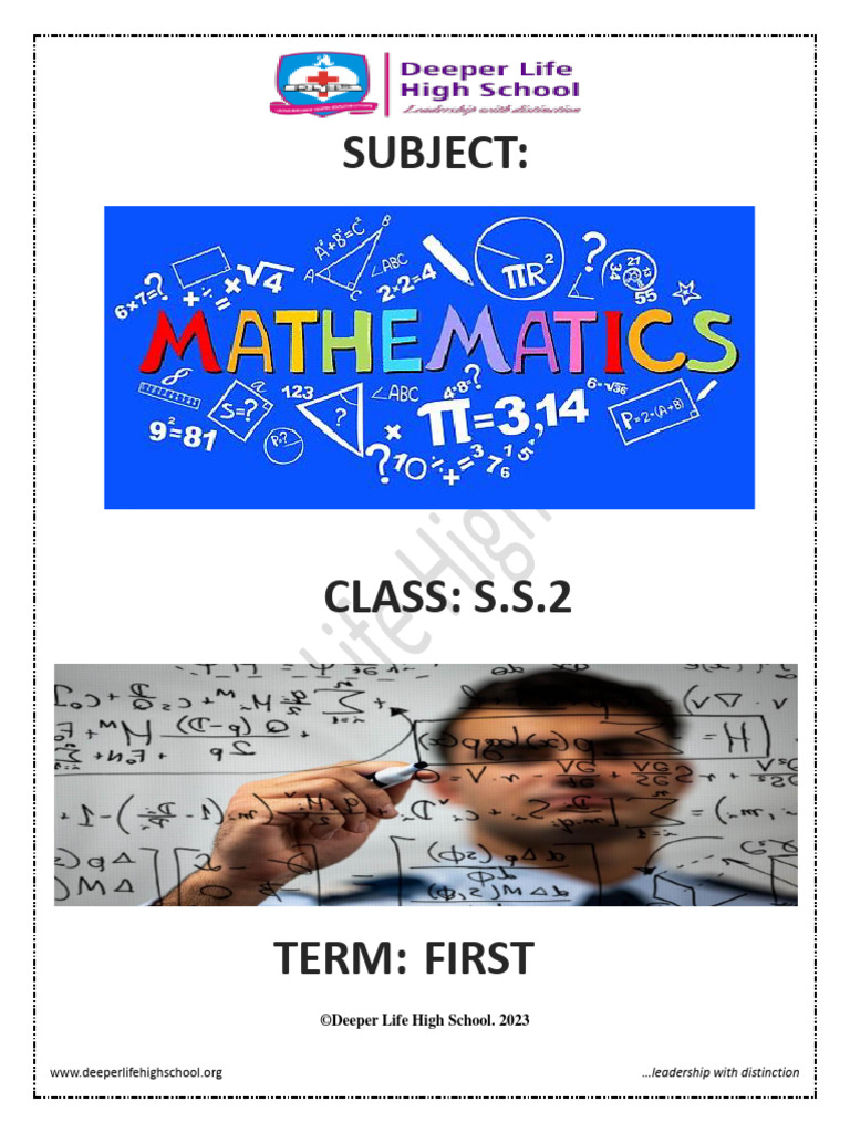 Ss 2 Mathematics First Term e Note | PDF | Quadratic Equation | Logarithm