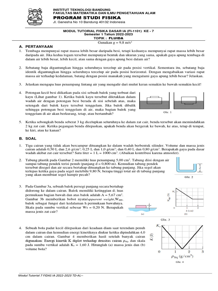SOAL Modul 7 Fidas IA - 2022-2023 | PDF | Sains & Matematika
