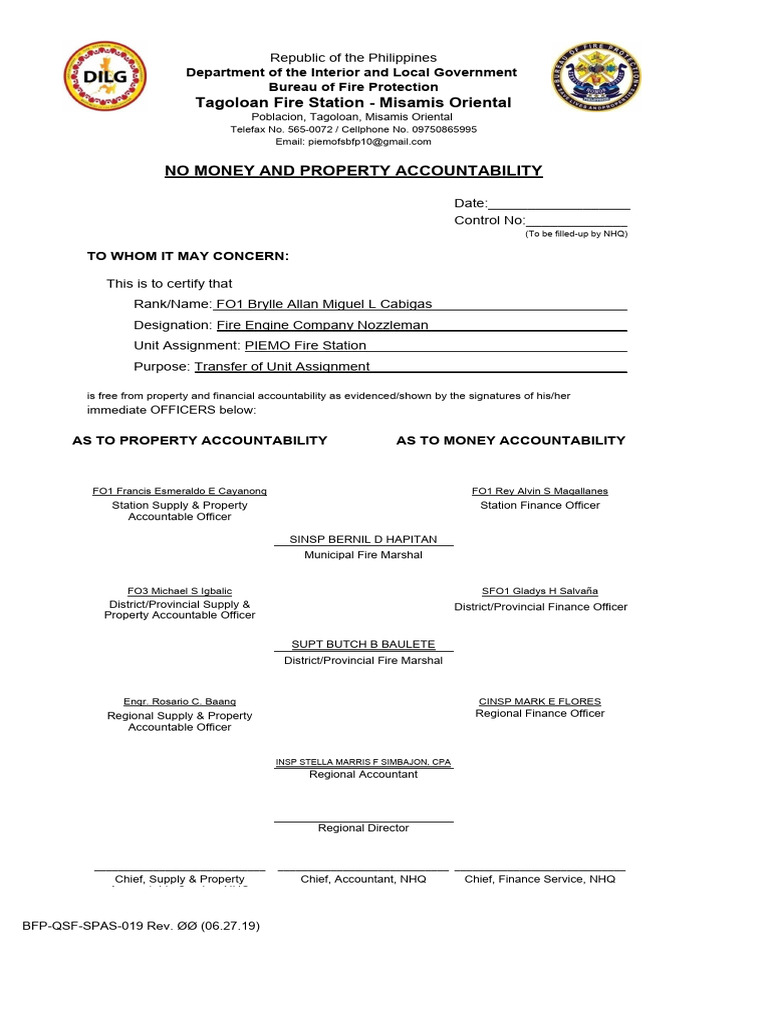 No Money and - Property Accountability | PDF