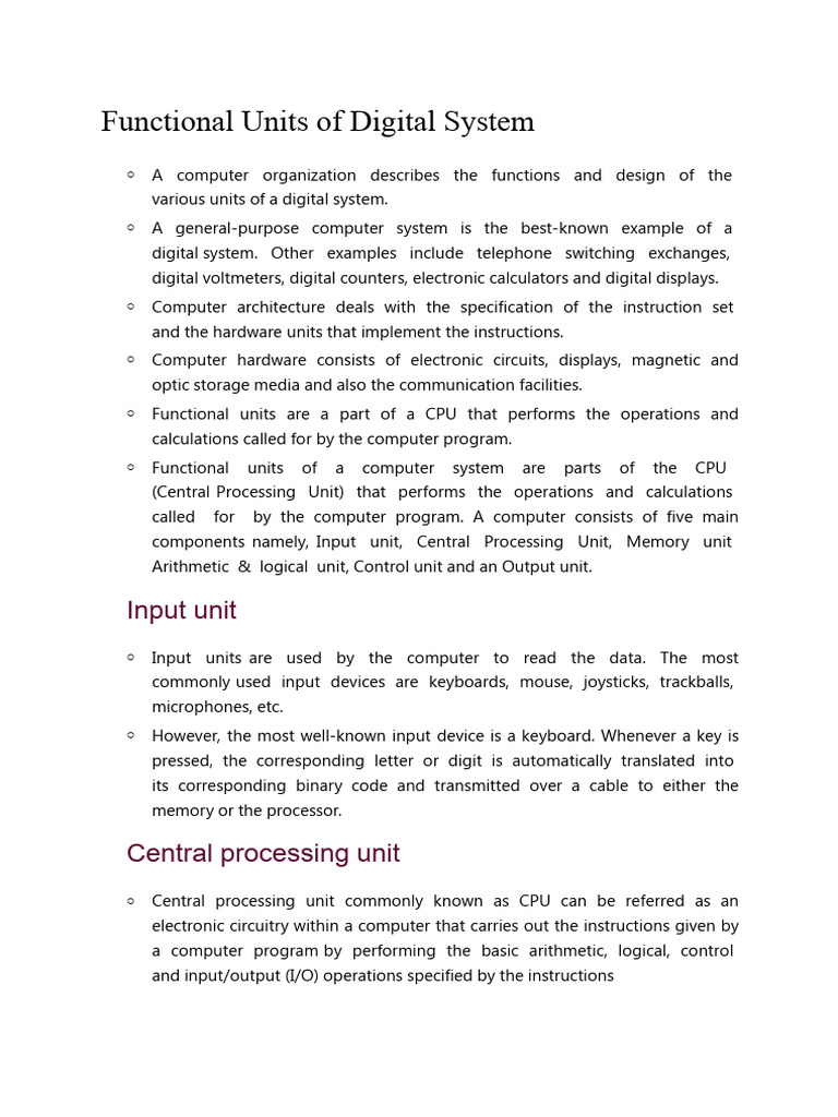 COA - Unit 1 | PDF | Computer Data Storage | Central Processing Unit