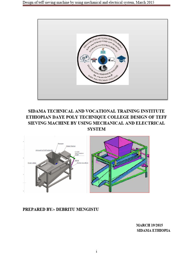 Design and Fabrication of Teff Seiving Machine | PDF