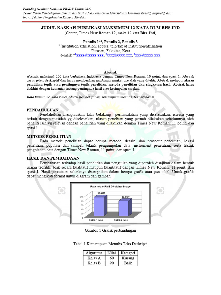 Template Prosiding SEMNAS PBSI V 2022 | PDF