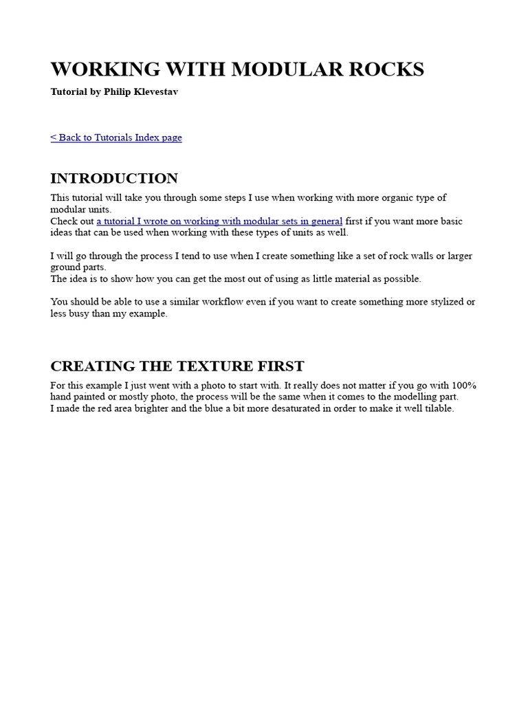 Working With Modular Rocks | PDF