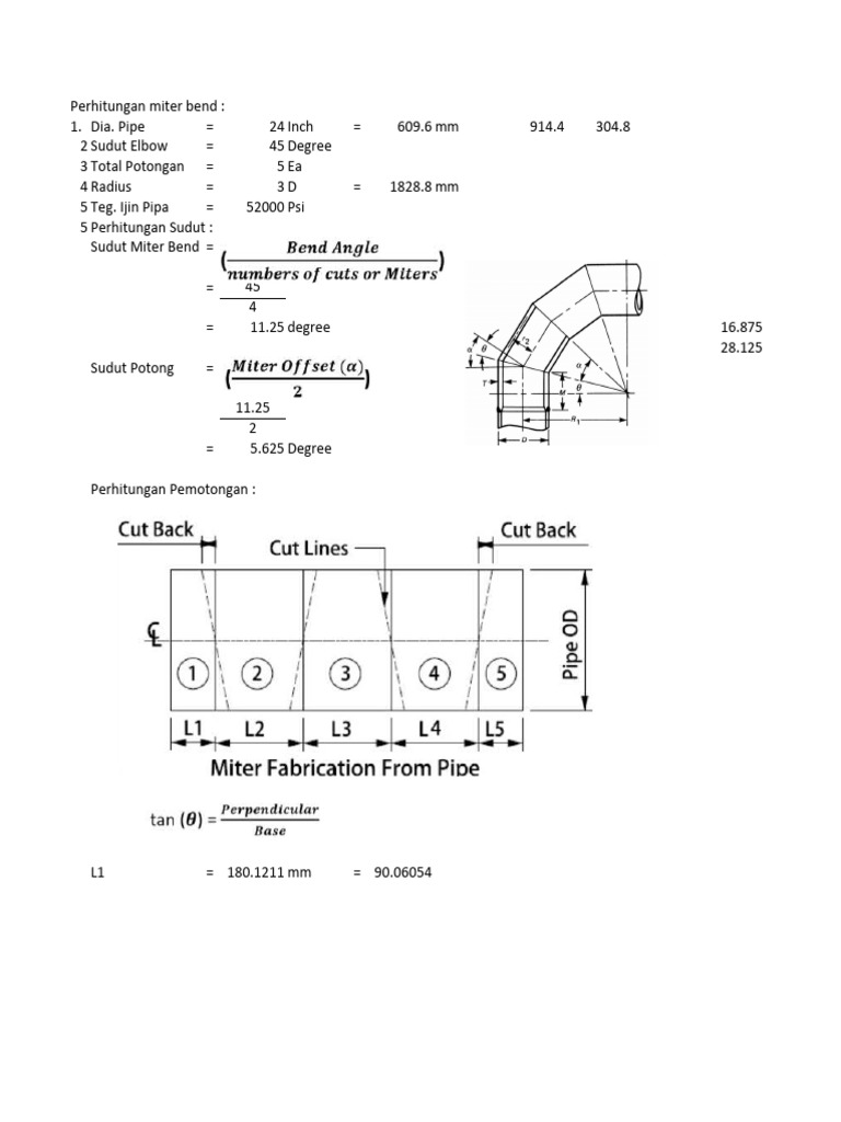 MIter Bend Calculation | PDF