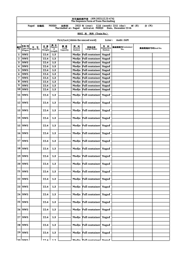 23.12-8002.sequence Form | PDF | Shipping | Freight Transport