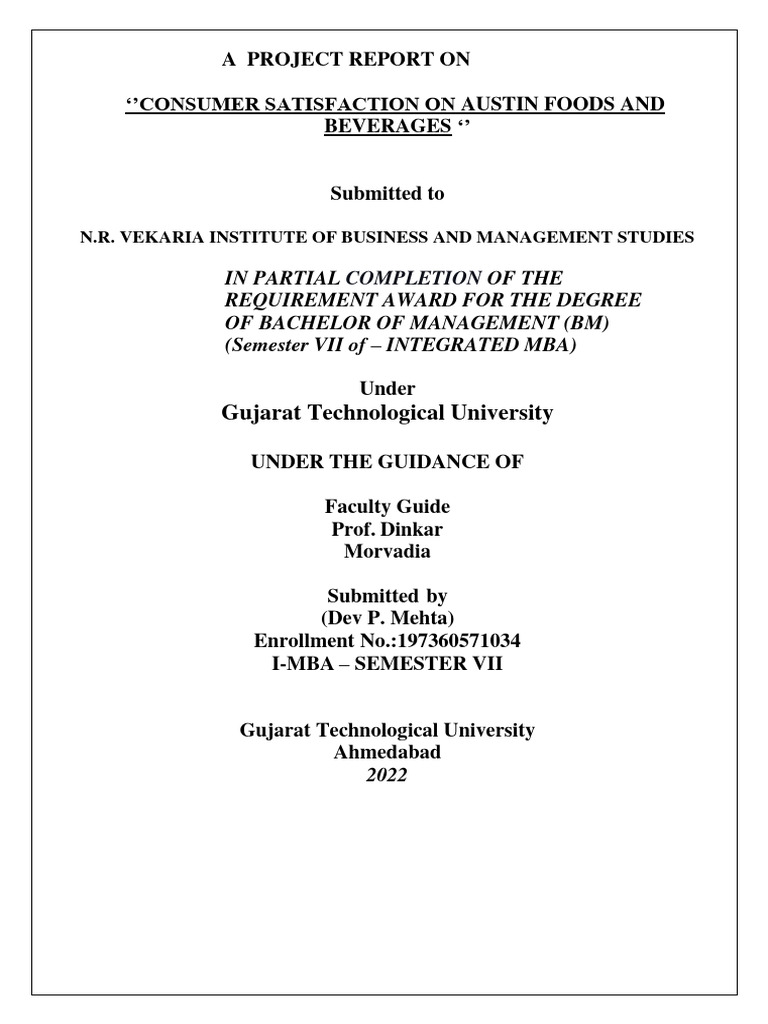 Dev Mehta SIP Project Sem 7th | PDF