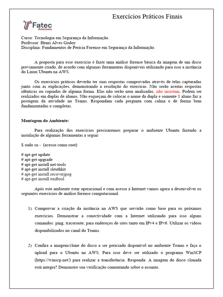 Exercicios Praticos Forense 2023 | PDF Exercicios Praticos Forense 2023 | PDF
