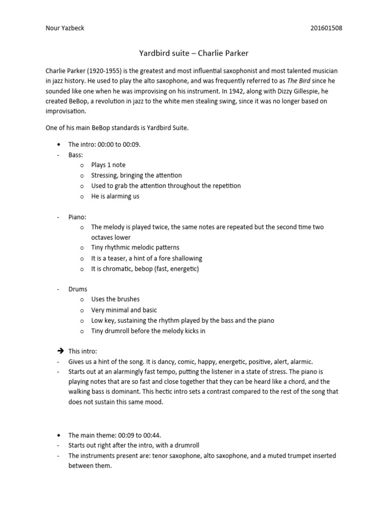 Yardbird Suite - Charlie Parker | PDF