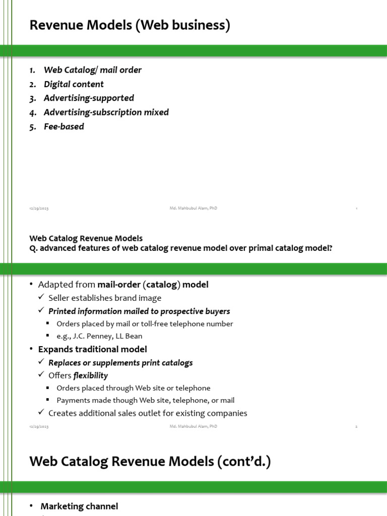 Web Business Revenue Models Explained | PDF | Mail Order | Usability