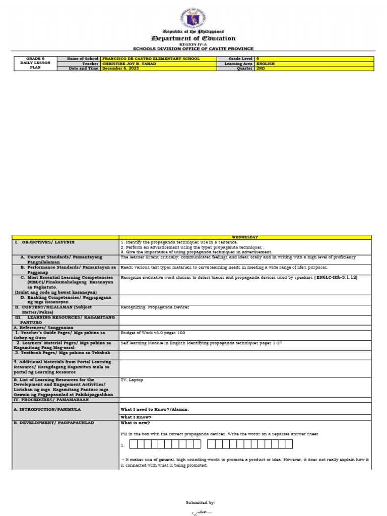 English Q2 - Week5 Day3 | PDF | Propaganda | Cognitive Science