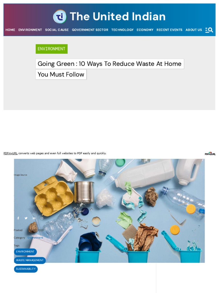 10 Ways To Reduce Waste at Home | Download Free PDF | Waste | Recycling