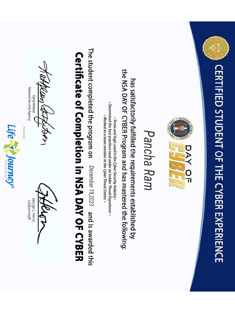 NSA Certificate | PDF