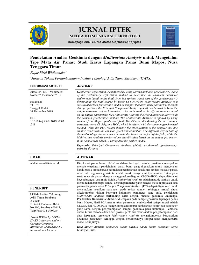 Pendekatan Analisa Geokimia Dengan Multivariate An | PDF