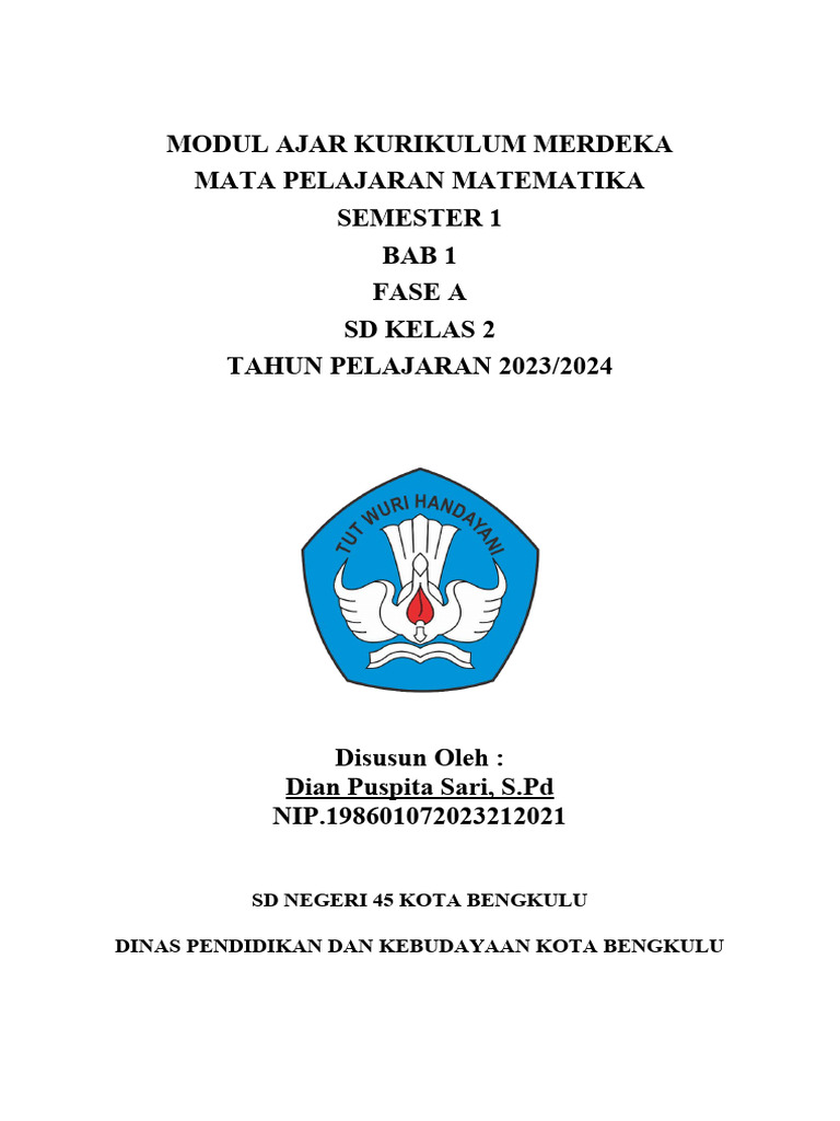 Modul Ajar MTK Kelas 2 - BAB 1 | PDF