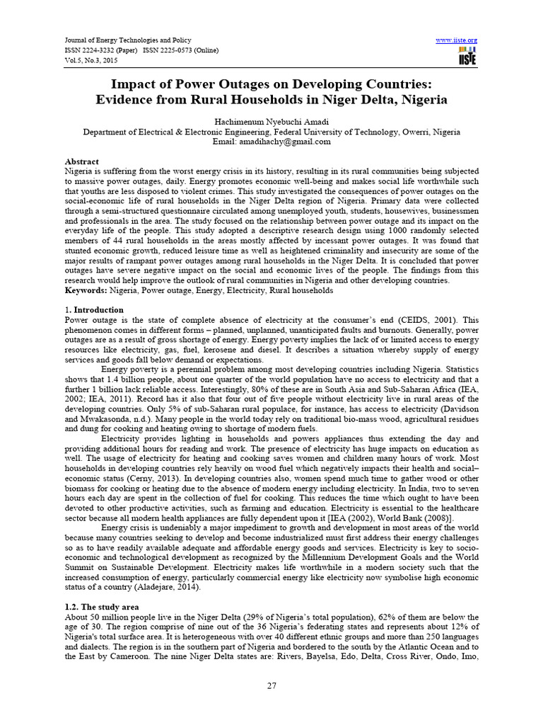 Impact of Power Outages On Developing Co | PDF | Poverty | Poverty ...