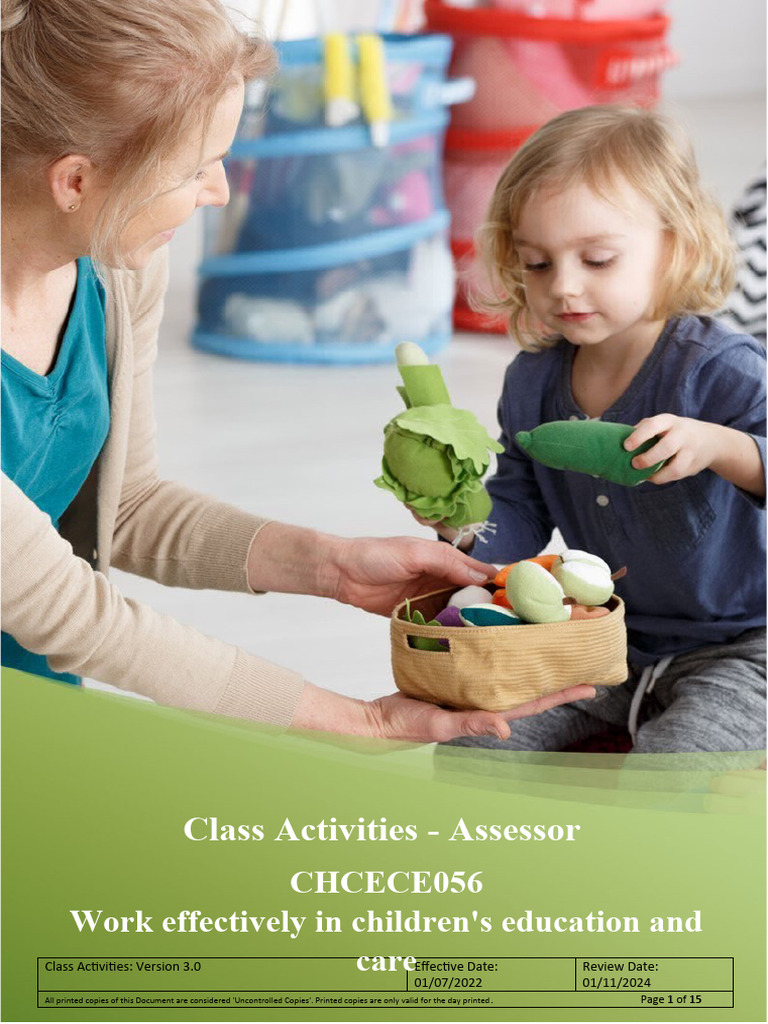 CHCECE056 Class Activity Book - Student | PDF | Psychological Concepts | Human Communication